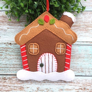 Gingerbread House Christmas Ornament PDF Tutorial Hand Sewing Mini ...