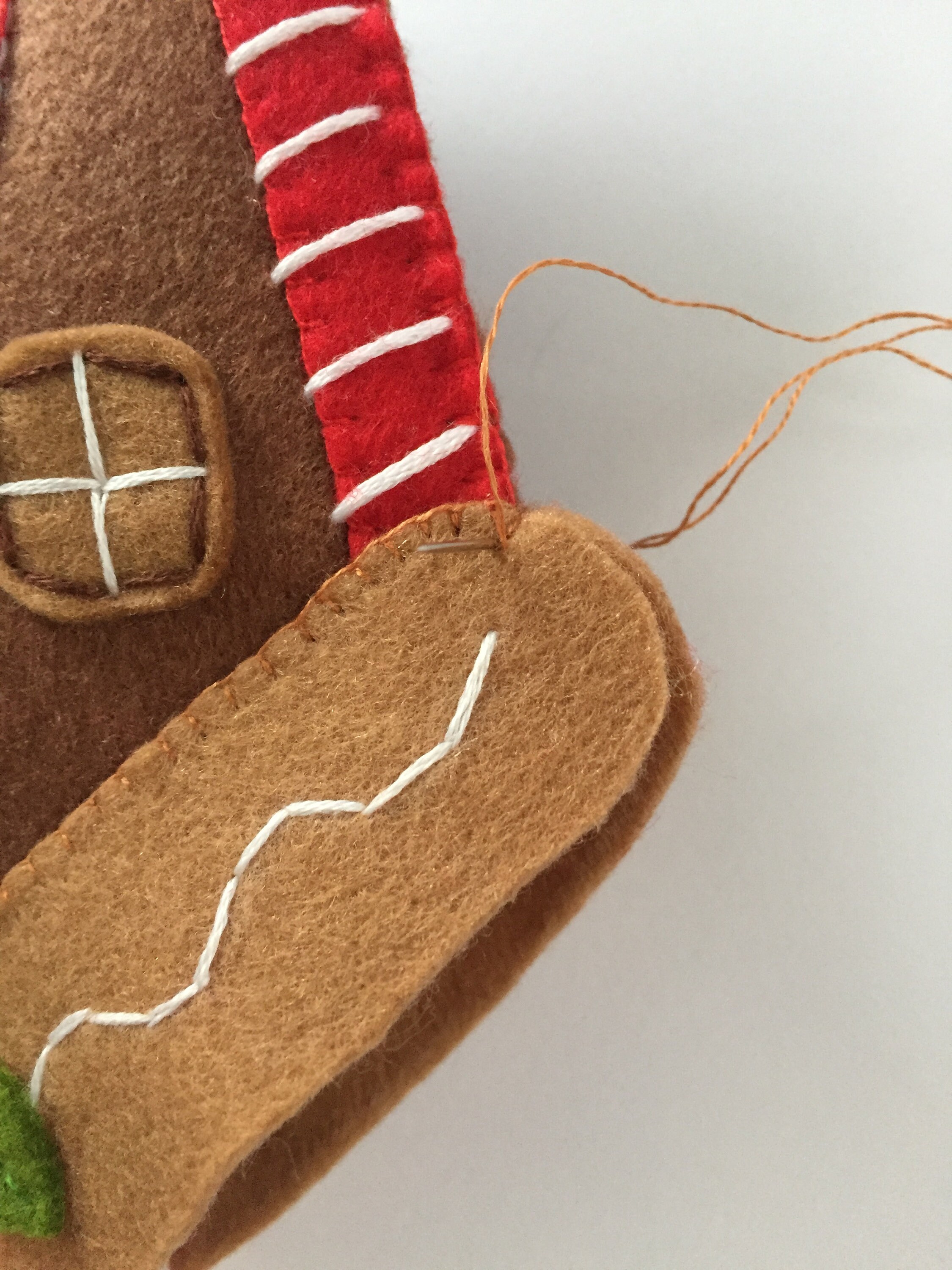 Gingerbread House Christmas Ornament PDF Tutorial Hand Sewing Mini ...