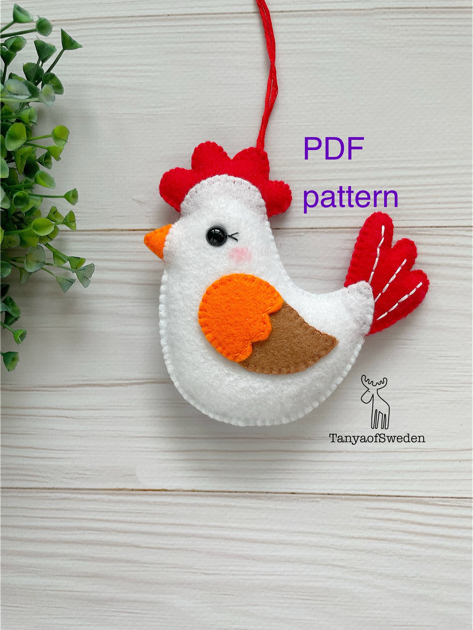 Felt Hen Pdf Pattern Easter Hen Ornament Pdf Felt Chicken Pattern - Etsy