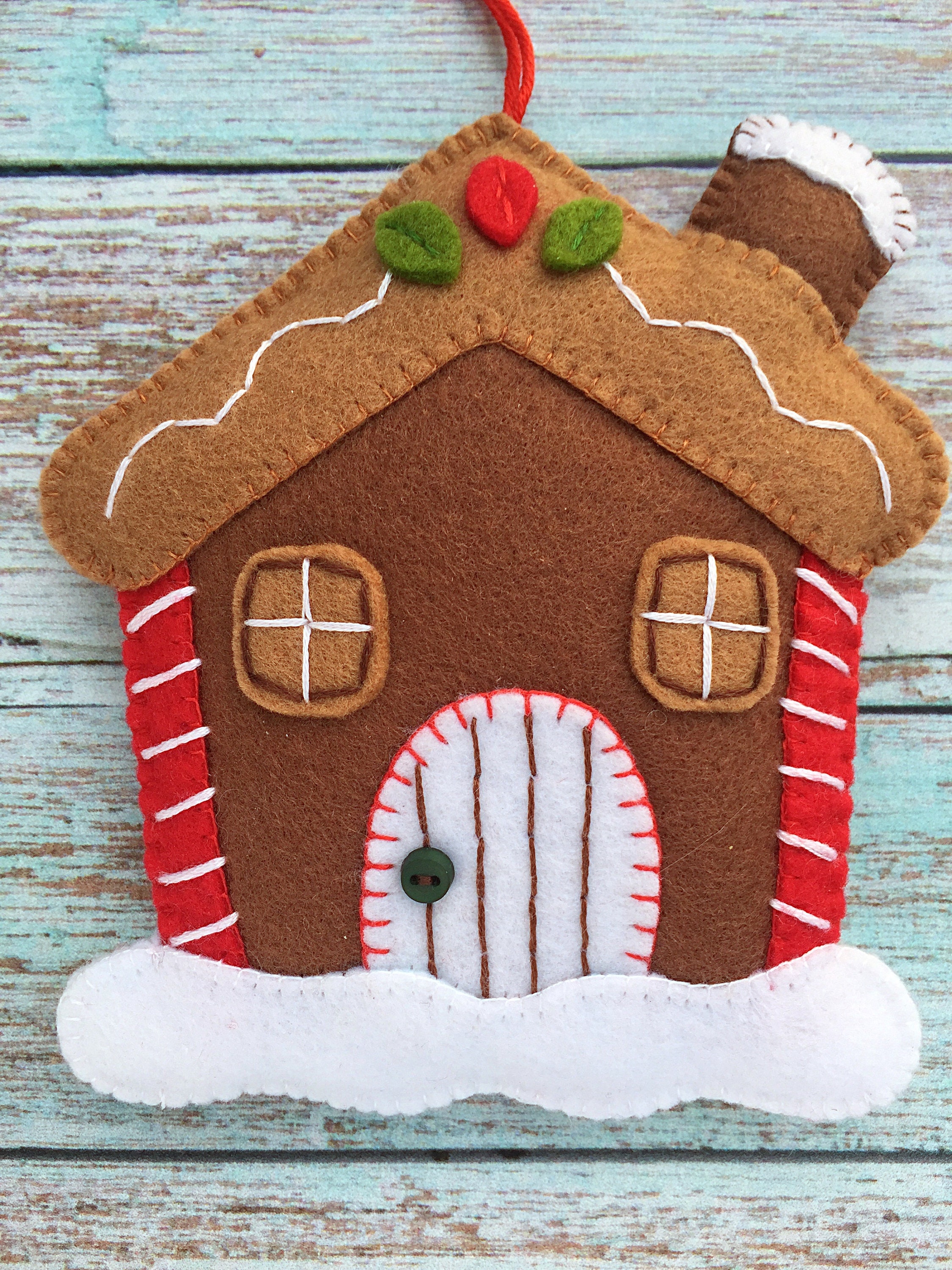 Gingerbread House Christmas Ornament PDF Tutorial Hand Sewing Mini ...