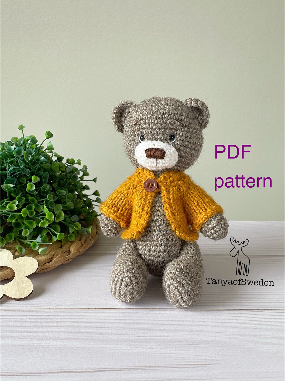 Crochet Bear in a Jacket Pdf Pattern Amigurumi Bear Pattern Bear ...