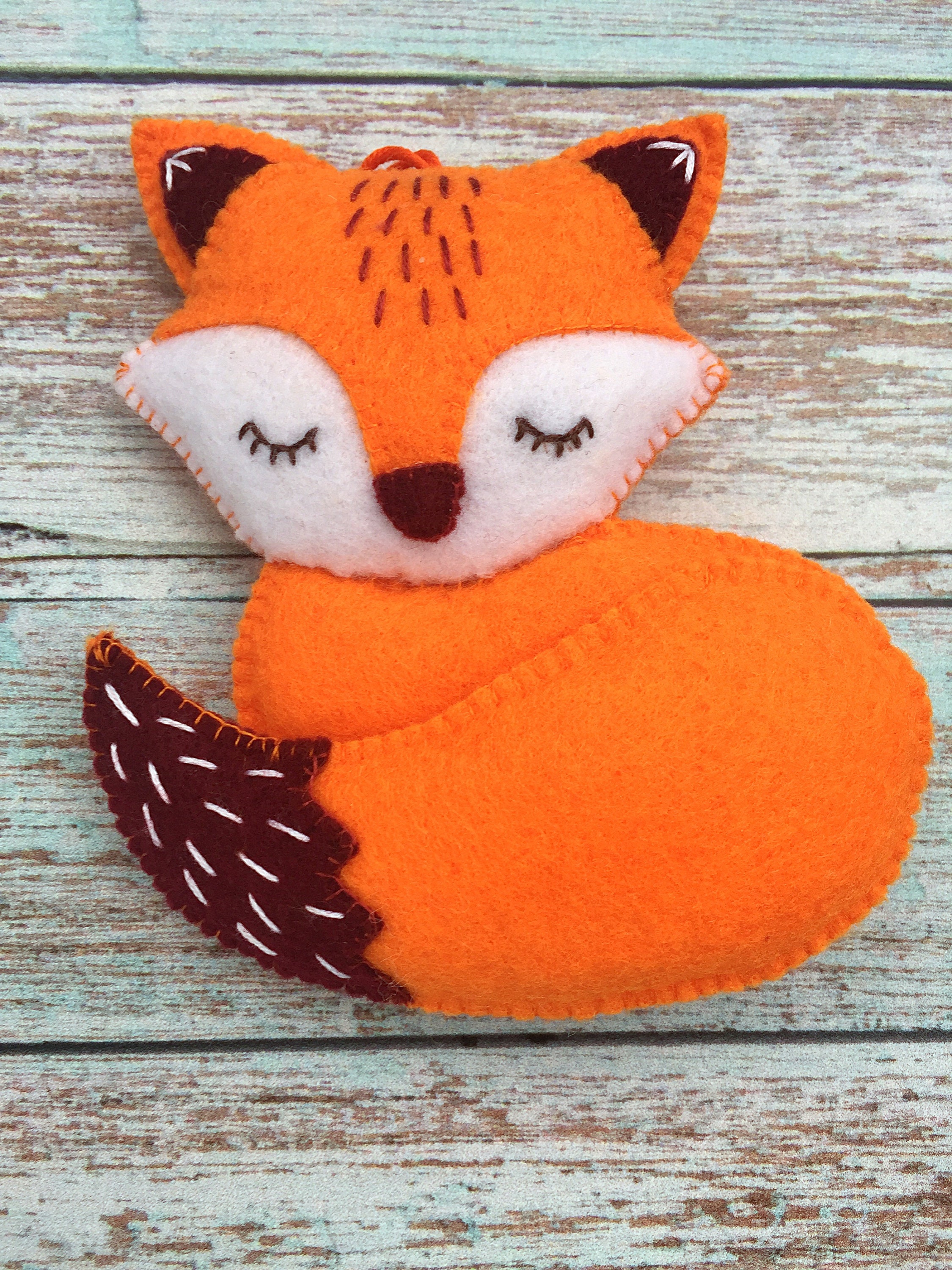 Felt Sleeping Fox Sewing Pattern, Ornament DIY (PDF Pattern) - Etsy