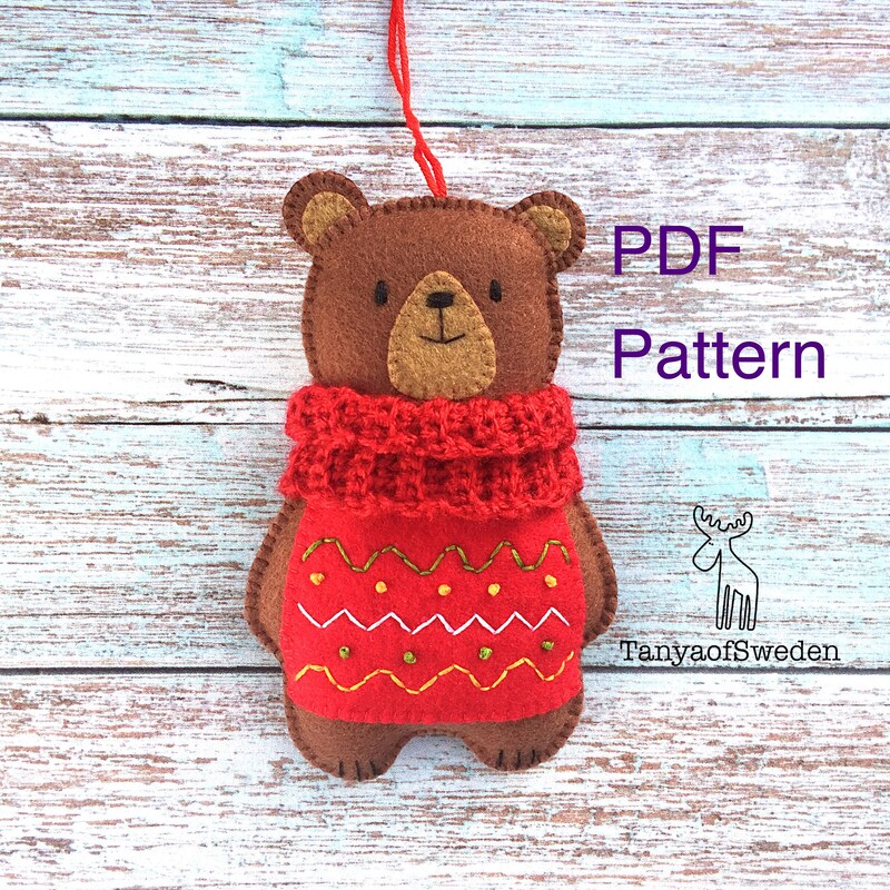 Felt Bear Ornament - Etsy