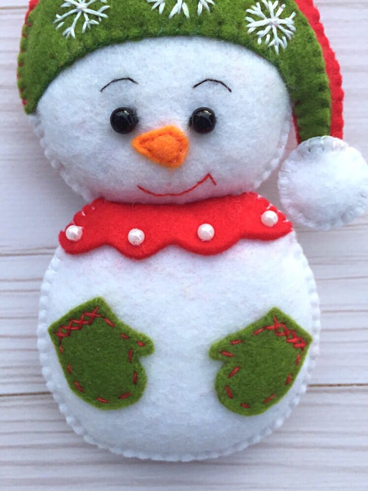 Felt Snowman Pdf Pattern, Snowman Ornament Patter, Sewing Snowman Pdf ...