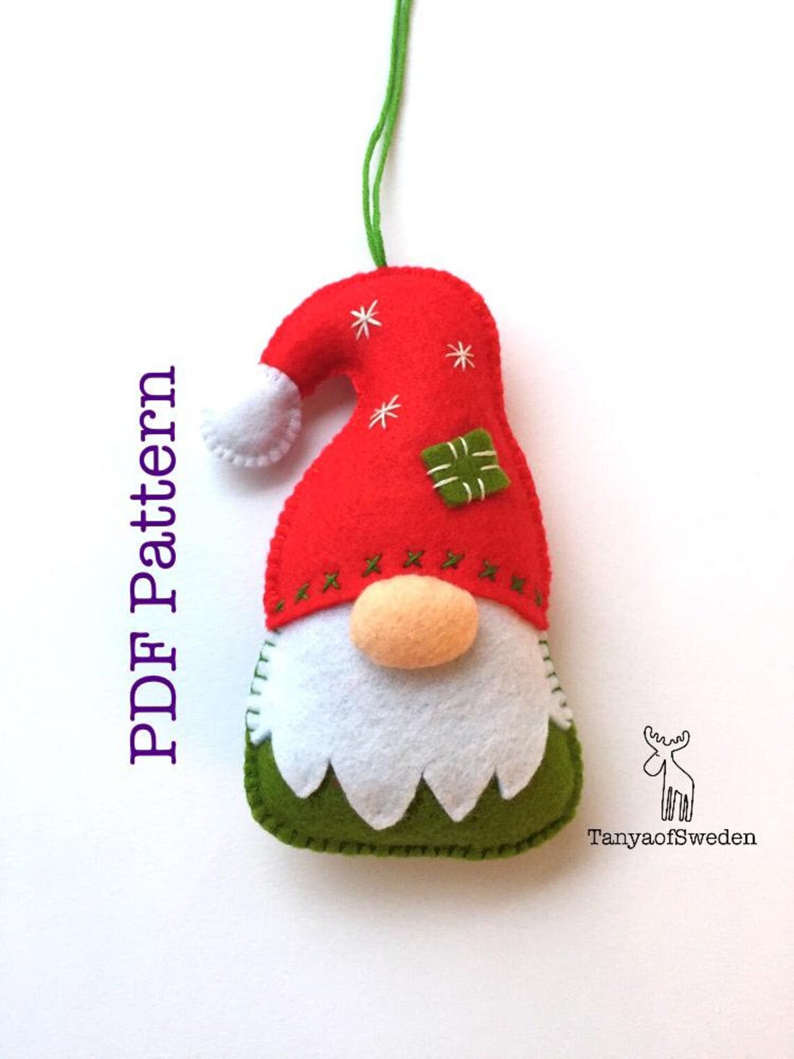Swedish Gnome Ornament PDF Felt Gnome Pattern Scandinavian - Etsy