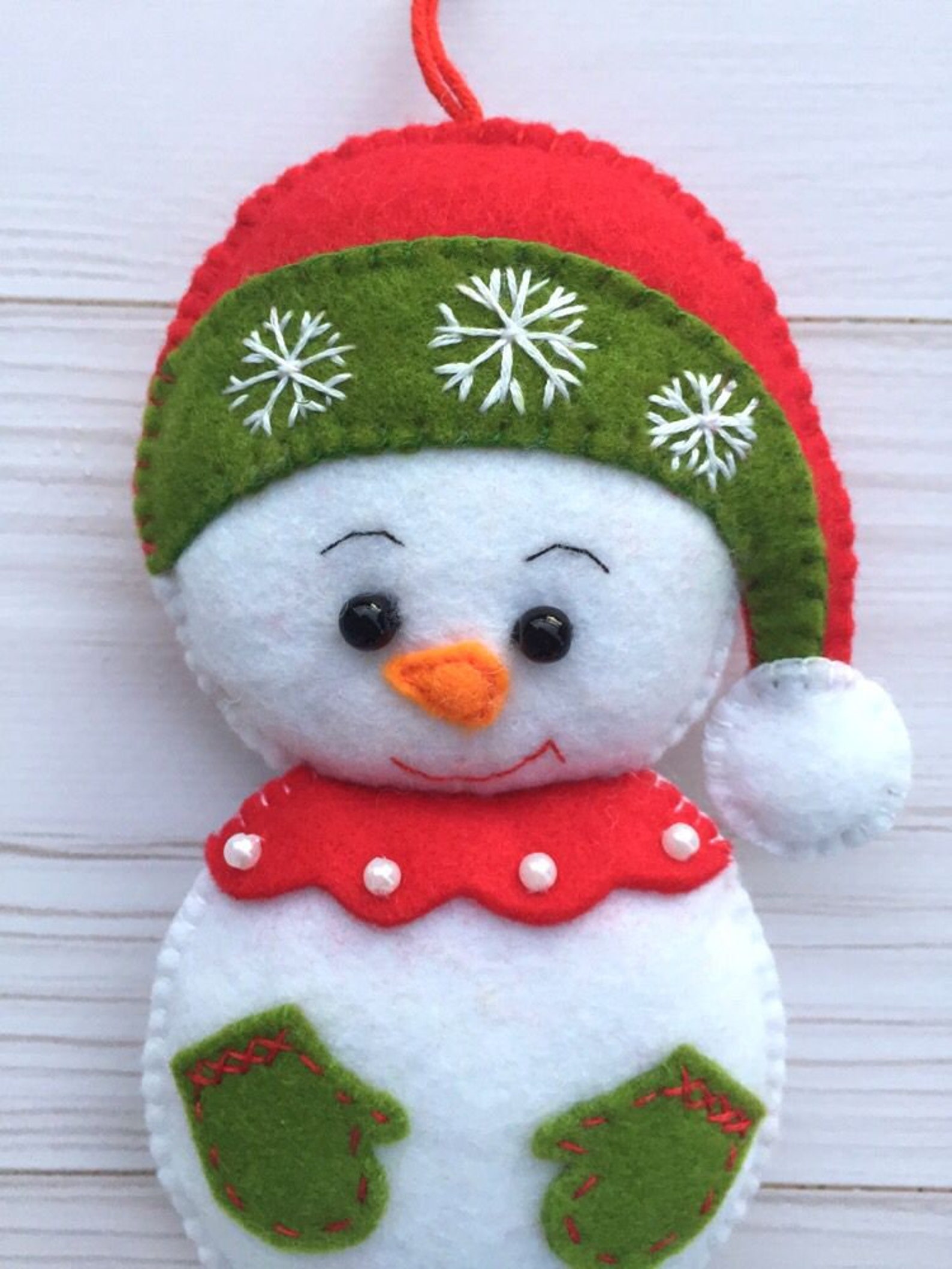Felt Snowman Pdf Pattern, Snowman Ornament Patter, Sewing Snowman Pdf ...