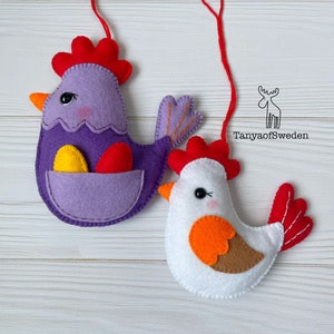Felt Hen Pdf Pattern Easter Hen Ornament Pdf Felt Chicken Pattern - Etsy