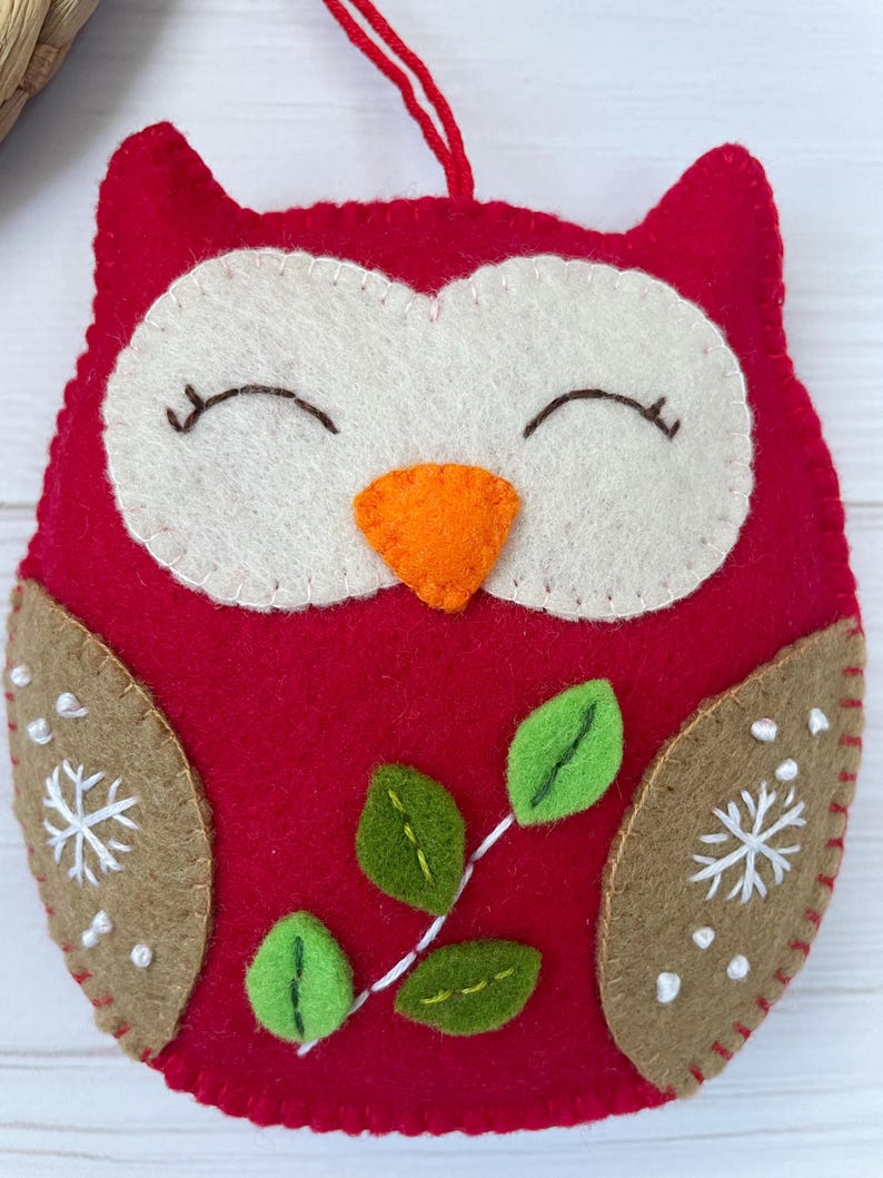 Felt Christmas Owl Pattern: DIY Ornament Tutorial (PDF Download) - Etsy