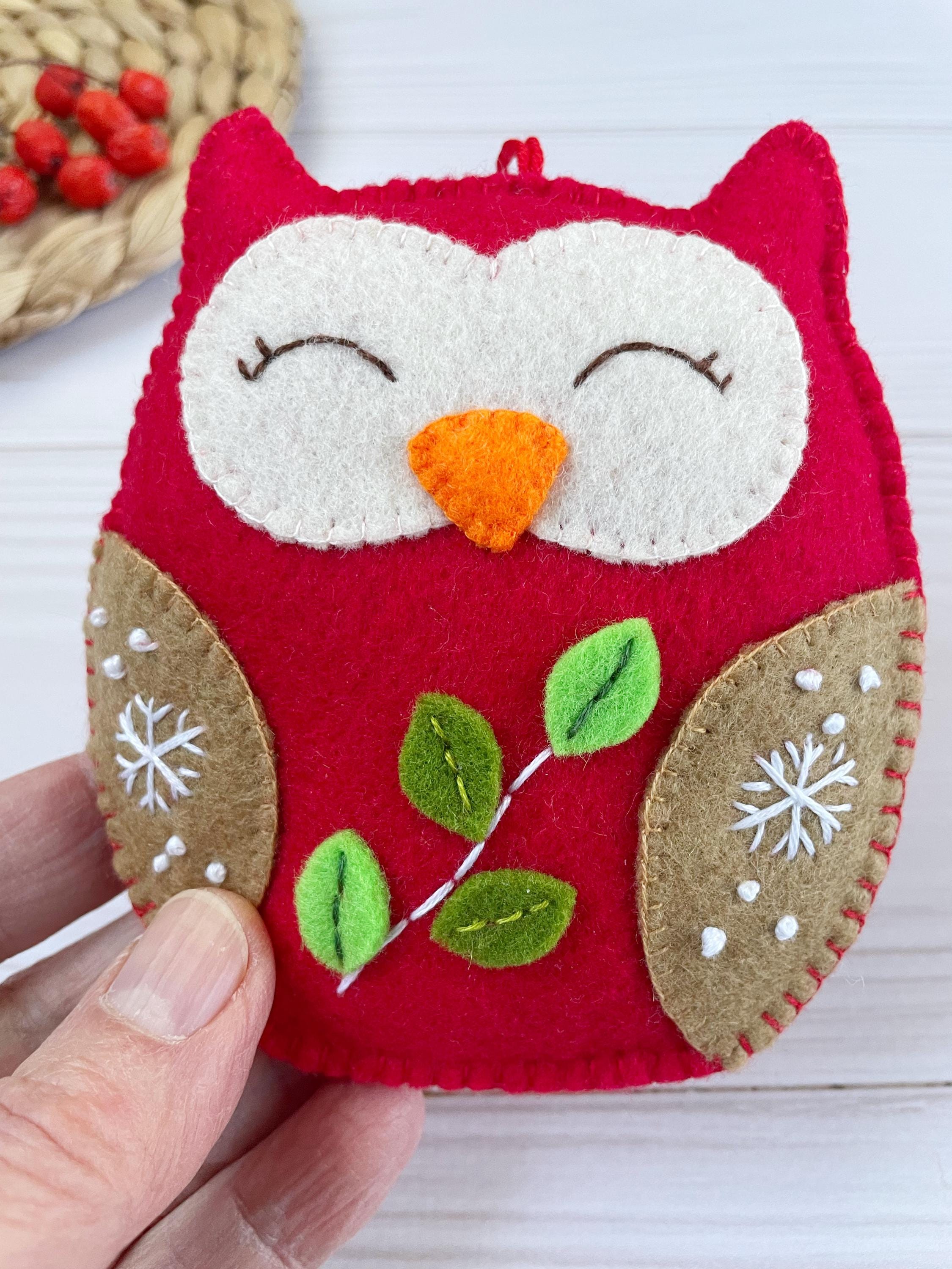 Felt Christmas Owl Pattern: DIY Ornament Tutorial (PDF Download) - Etsy