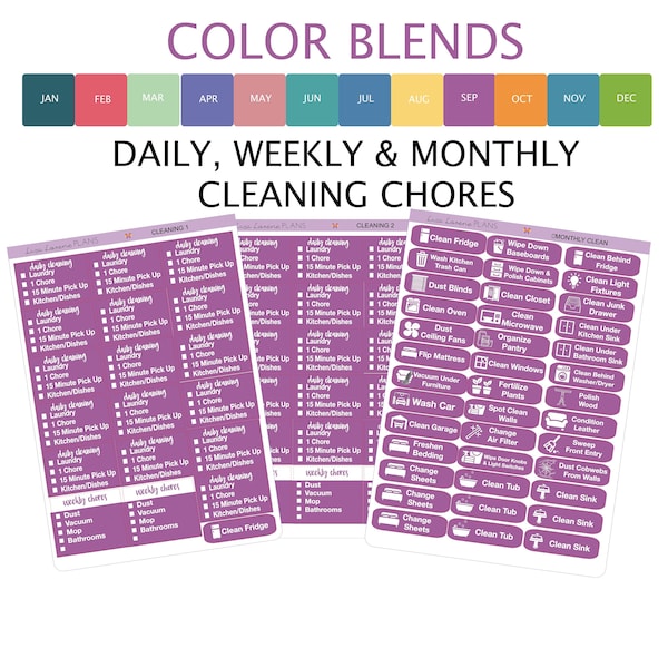 Cleaning Planner Stickers - Etsy