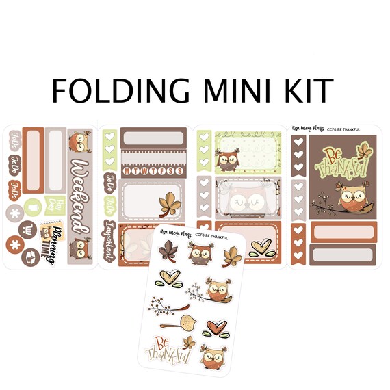 BE THANKFUL Owl Planner Stickers Perfect for Small Planners | Etsy