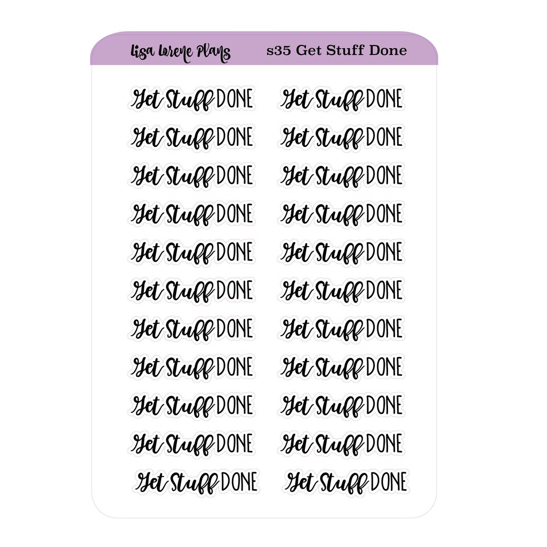 GET STUFF DONE Script Typography Planner Stickers | S35 - Etsy
