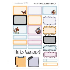 MONARCH BUTTERFLY Weekly Planner Sticker Kit | Vertical Planner ...