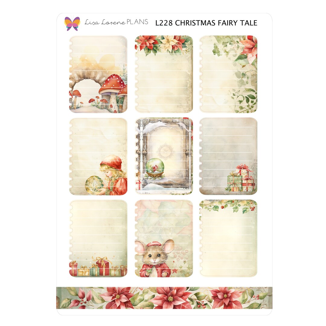 CHRISTMAS FAIRY TALE Notepad Planner Stickers Hobonichi Cousin and All ...