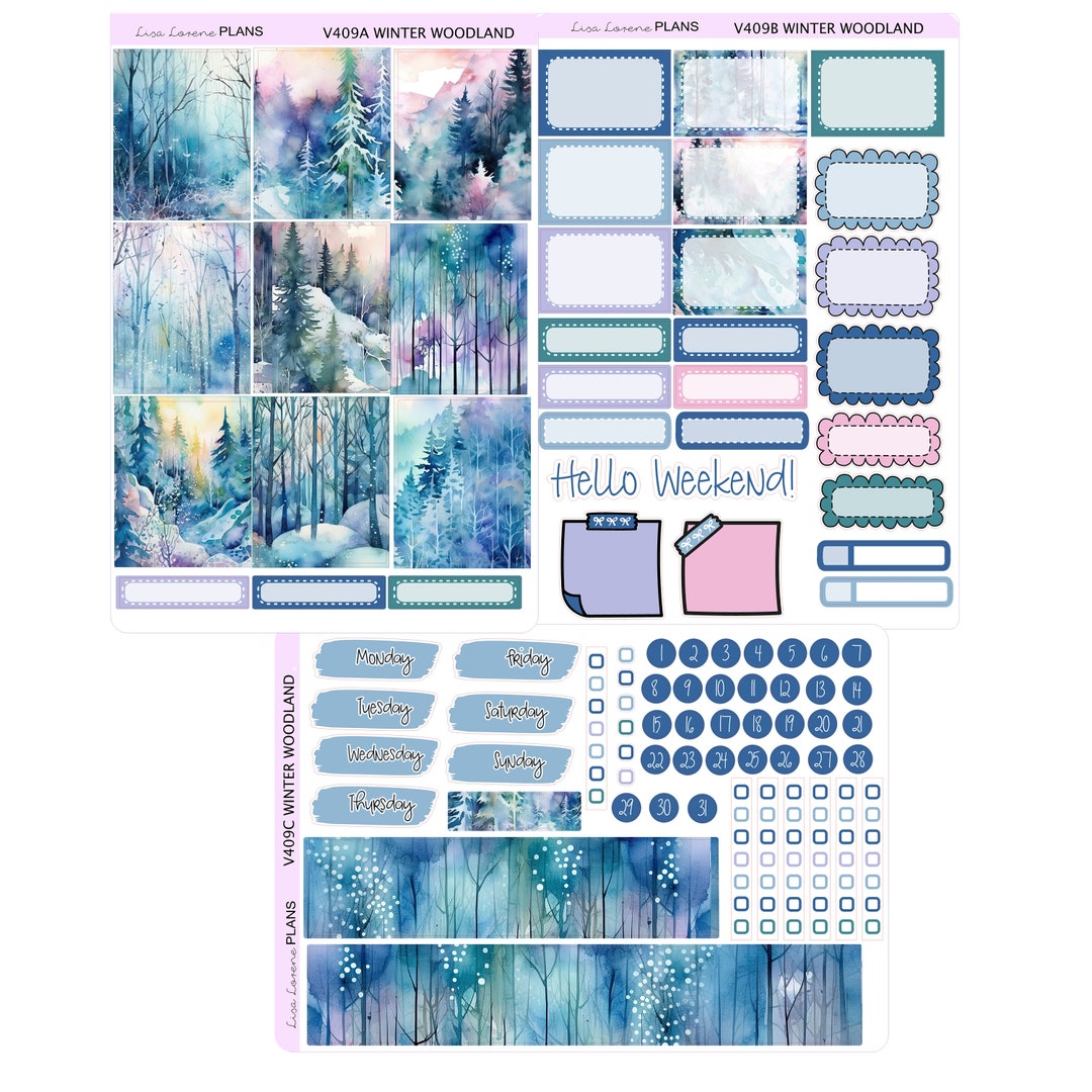 WINTER WONDERLAND Weekly Planner Sticker Kit | Vertical Planner ...