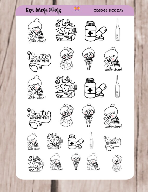 Scrapbooking Sick Day Planner Stickers Craft Supplies & Tools ...