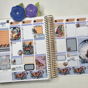 MONARCH BUTTERFLY Weekly Planner Sticker Kit | Vertical Planner ...