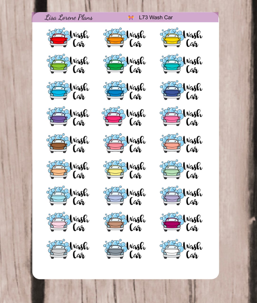 Wash Car Planner Stickers | Car Wash, Clean Car | L73 - Etsy