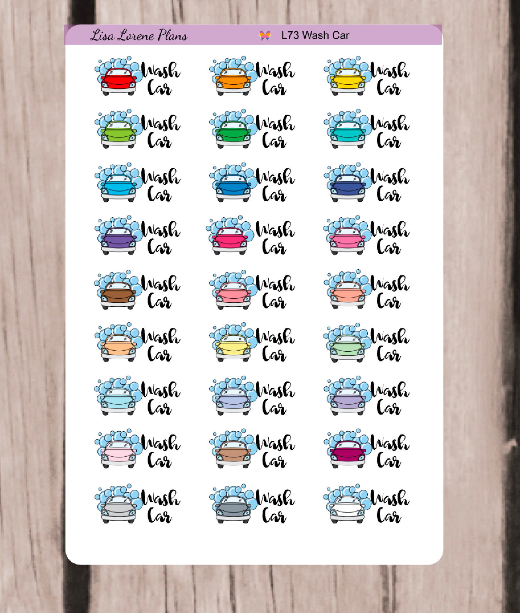 Wash Car Planner Stickers | Car Wash, Clean Car | L73 - Etsy