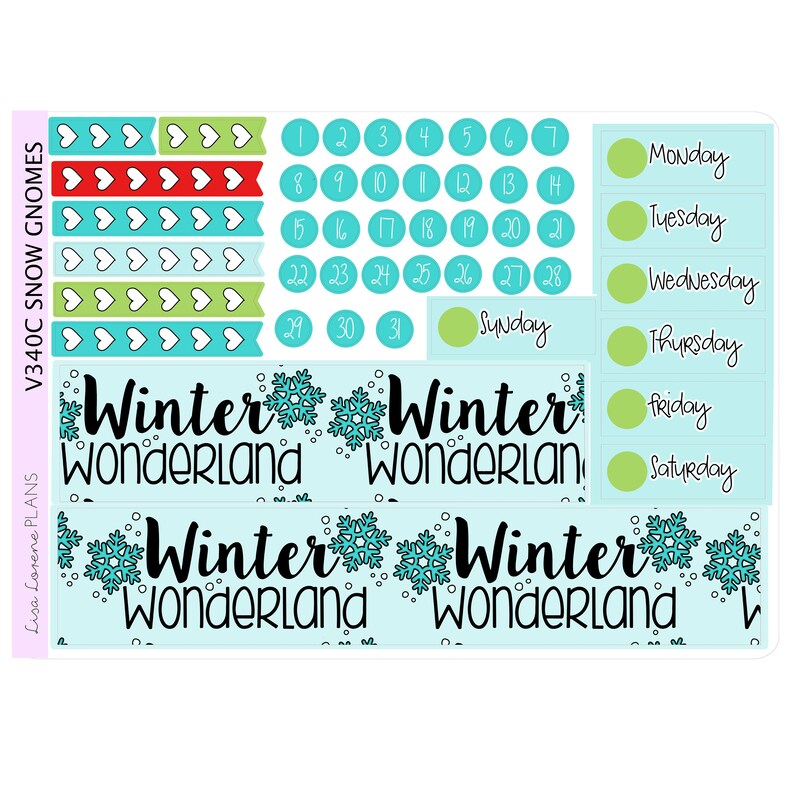 SNOW GNOMES Christmas Weekly Sticker Kit | Vertical Planner | Kit ...