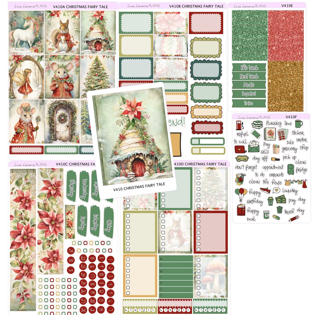 CHRISTMAS FAIRY TALE Weekly Planner Sticker Kit | Vertical Planner ...
