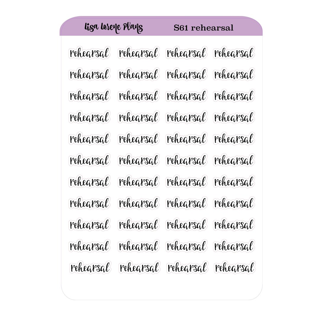 REHEARSAL Script Typography Planner Stickers | S61 - Etsy