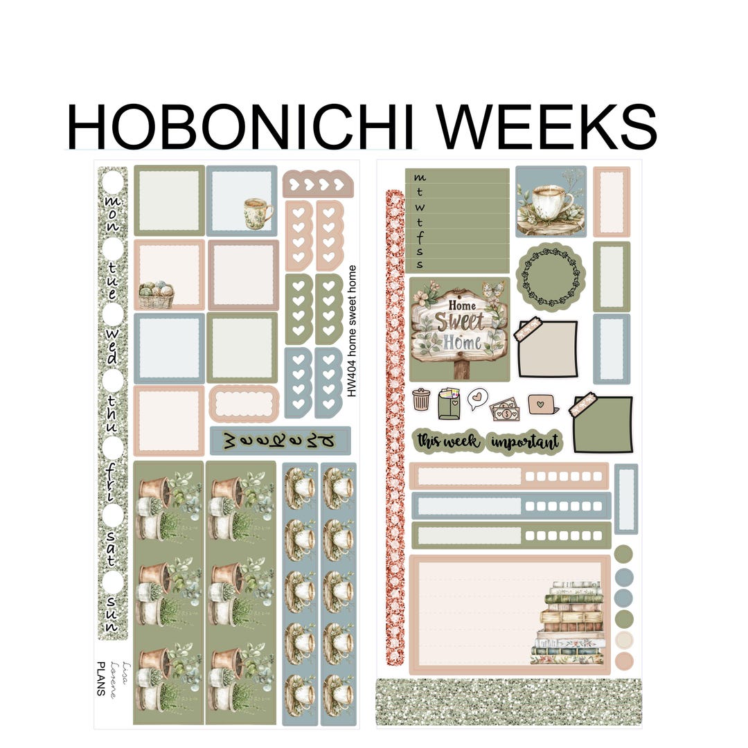 HOME SWEET HOME Weekly Planner Sticker Kit | Hobonichi Weeks Sticker ...