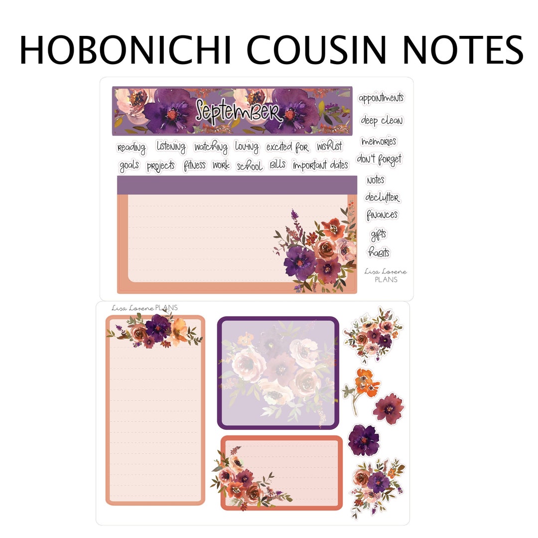 SEPTEMBER 2023 NOTES PAGE Hobonichi Cousin Weekly Planner Sticker Kit ...