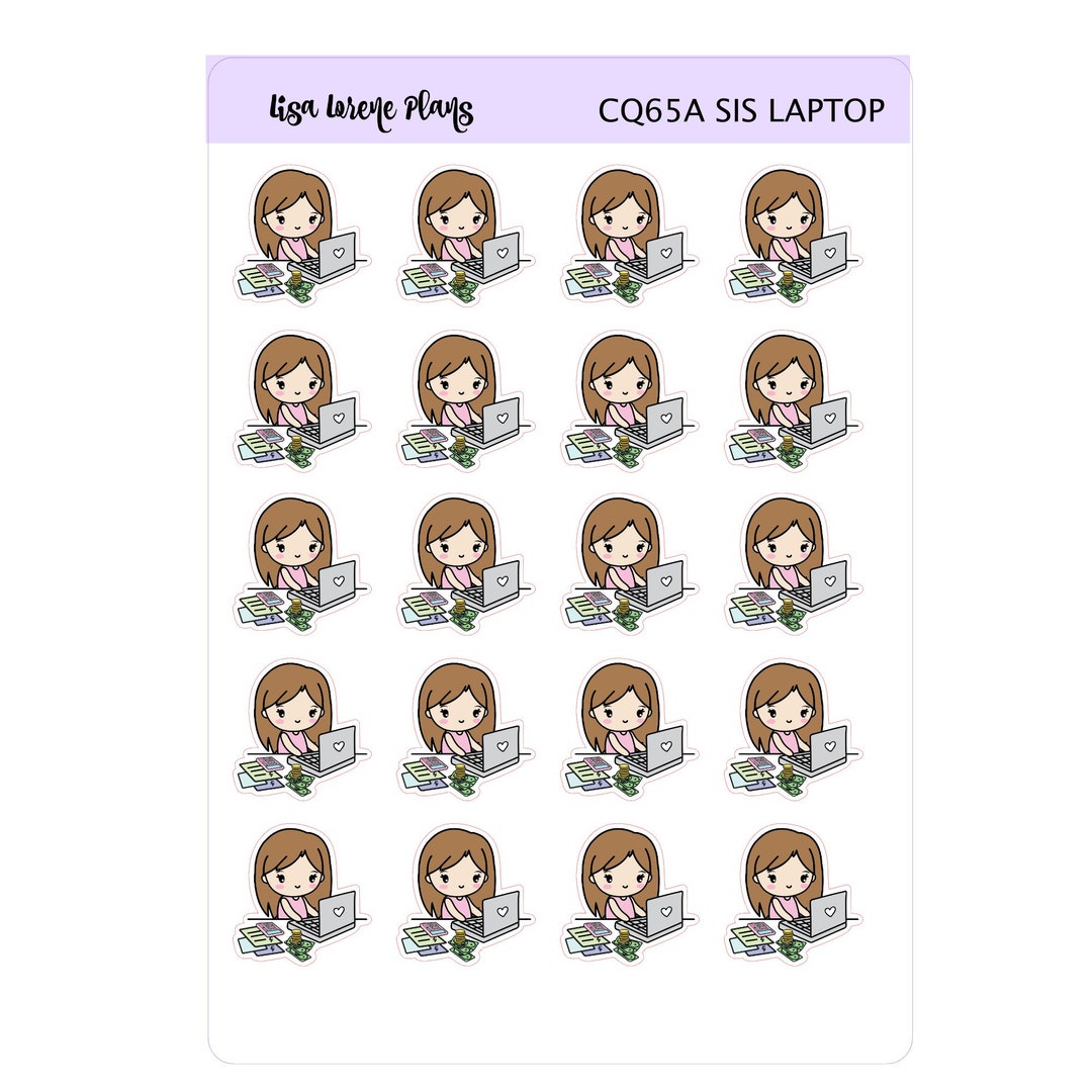 SIS COMPUTER WORK From Home Planner Stickers | Doodle Character ...