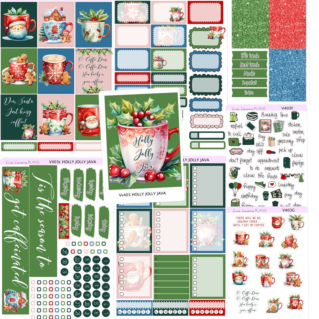 HOLLY. JOLLY JAVA Weekly Planner Sticker Kit | Vertical Planner ...