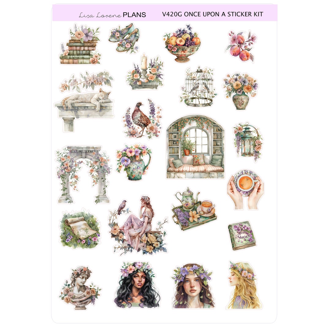 ONCE UPON A STICKER Kit Decorative Stickers | Vertical Planner ...