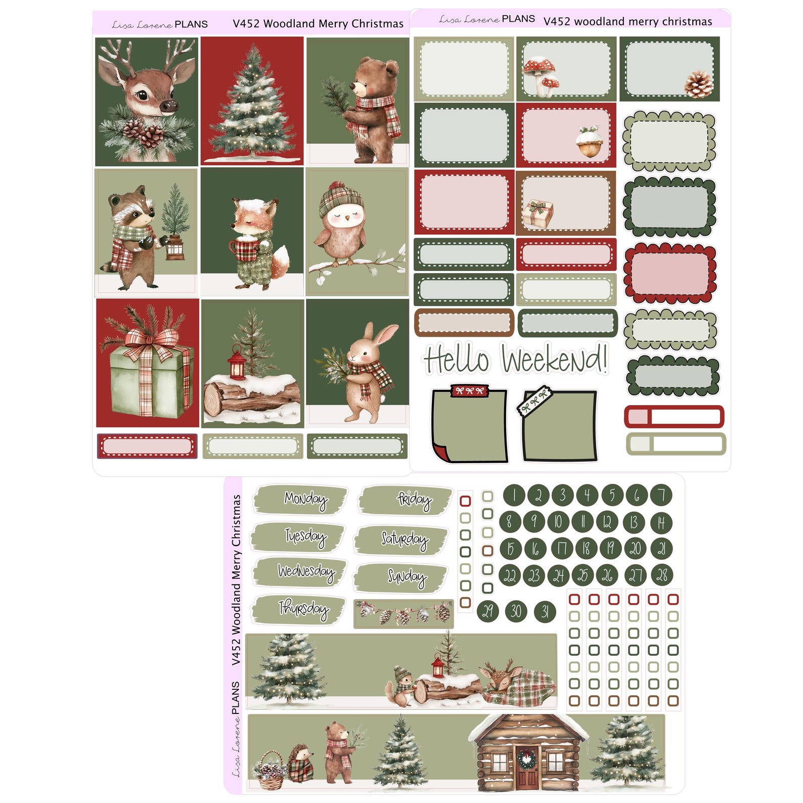 WOODLAND MERRY CHRISTMAS Weekly Planner Sticker Kit | Perfect for ...