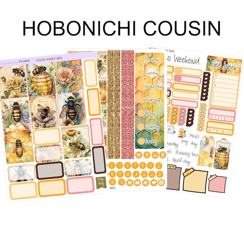 HONEY BEE Hobonichi Cousin Weekly Planner Sticker Kit | HC228 - Etsy