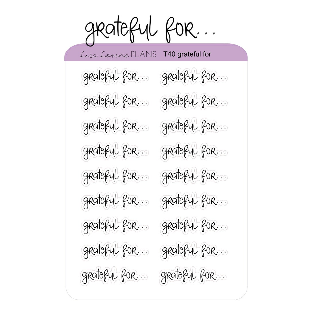GRATEFUL FOR... Script Typography Planner Stickers | T40 - Etsy