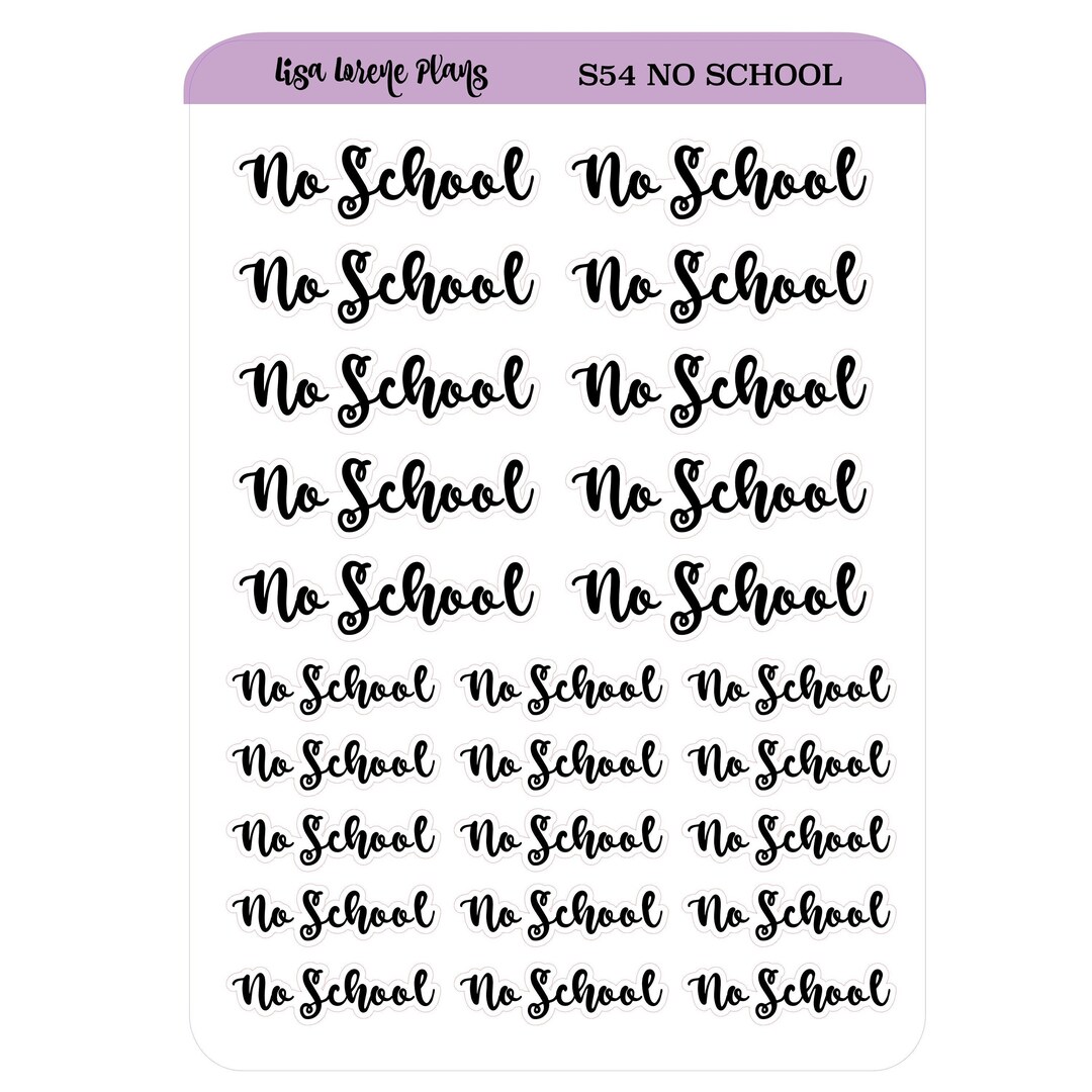 NO SCHOOL Script Typography Planner Stickers | S54 - Etsy