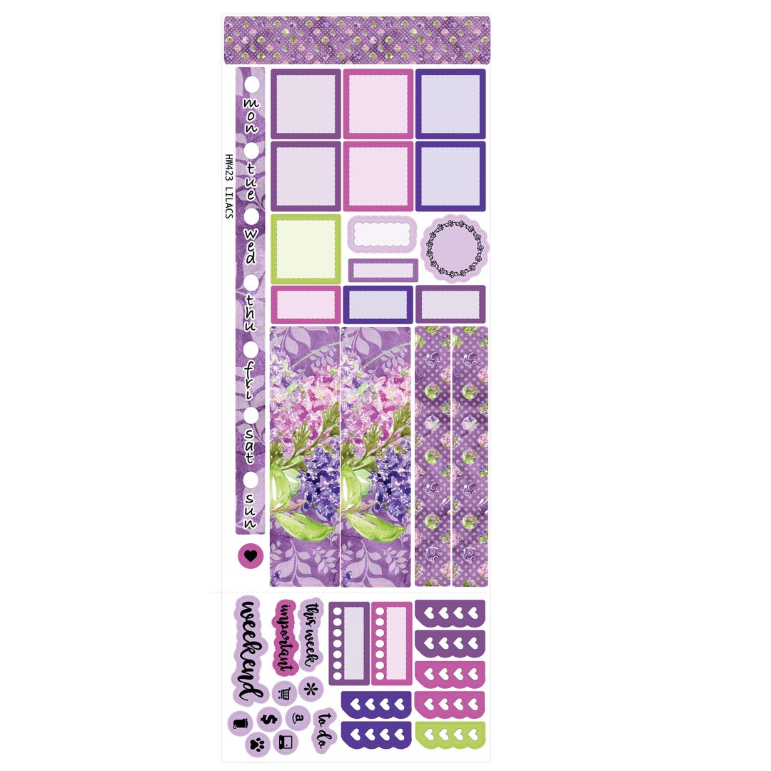 LILAC Planner Sticker Kit | Weekly Sticker Kit | for Hobonichi Weeks ...