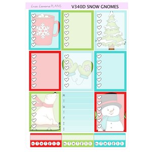 SNOW GNOMES Christmas Weekly Sticker Kit | Vertical Planner | Kit ...