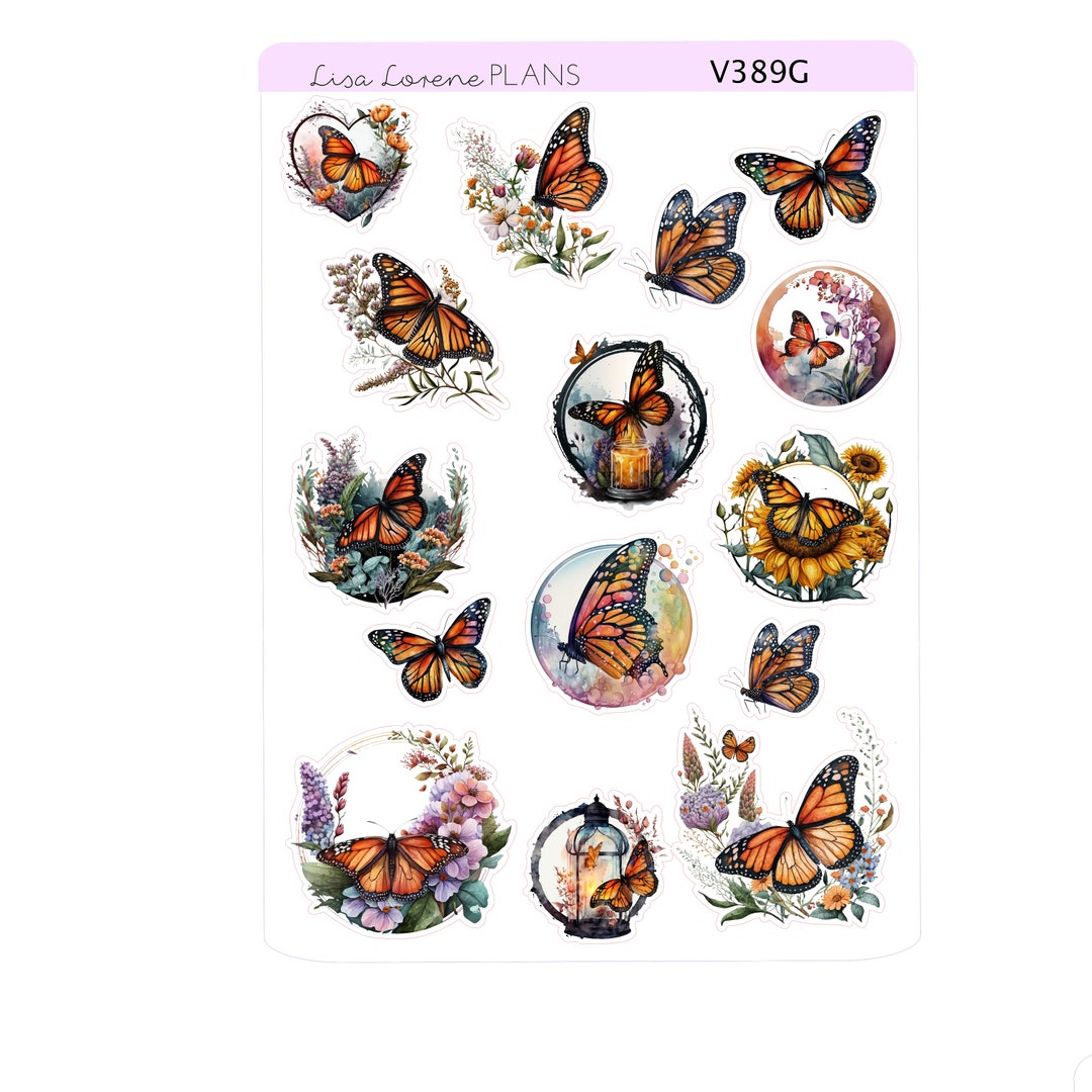 MONARC BUTTERFLY Deco Planner Stickers | Vertical Planner | Perfect for ...