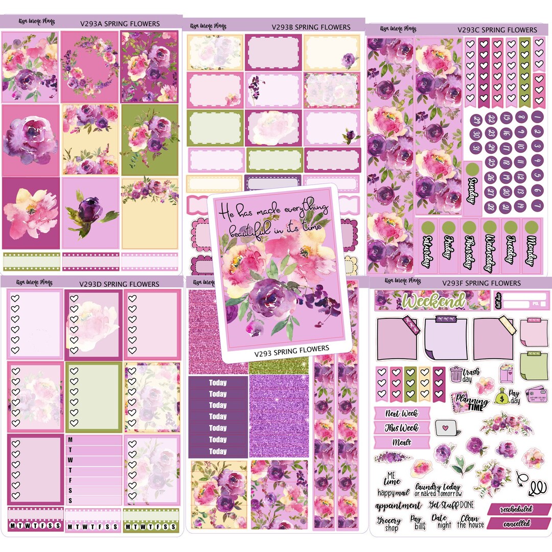 SPRING FLOWERS | Vertical Planner | Kit Perfect for Vertical Erin ...