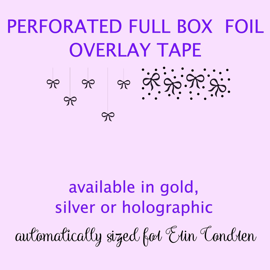 FOILED & PERFORATED OVERLAY Bow Pendant and Bow Confetti Full Box Clear ...