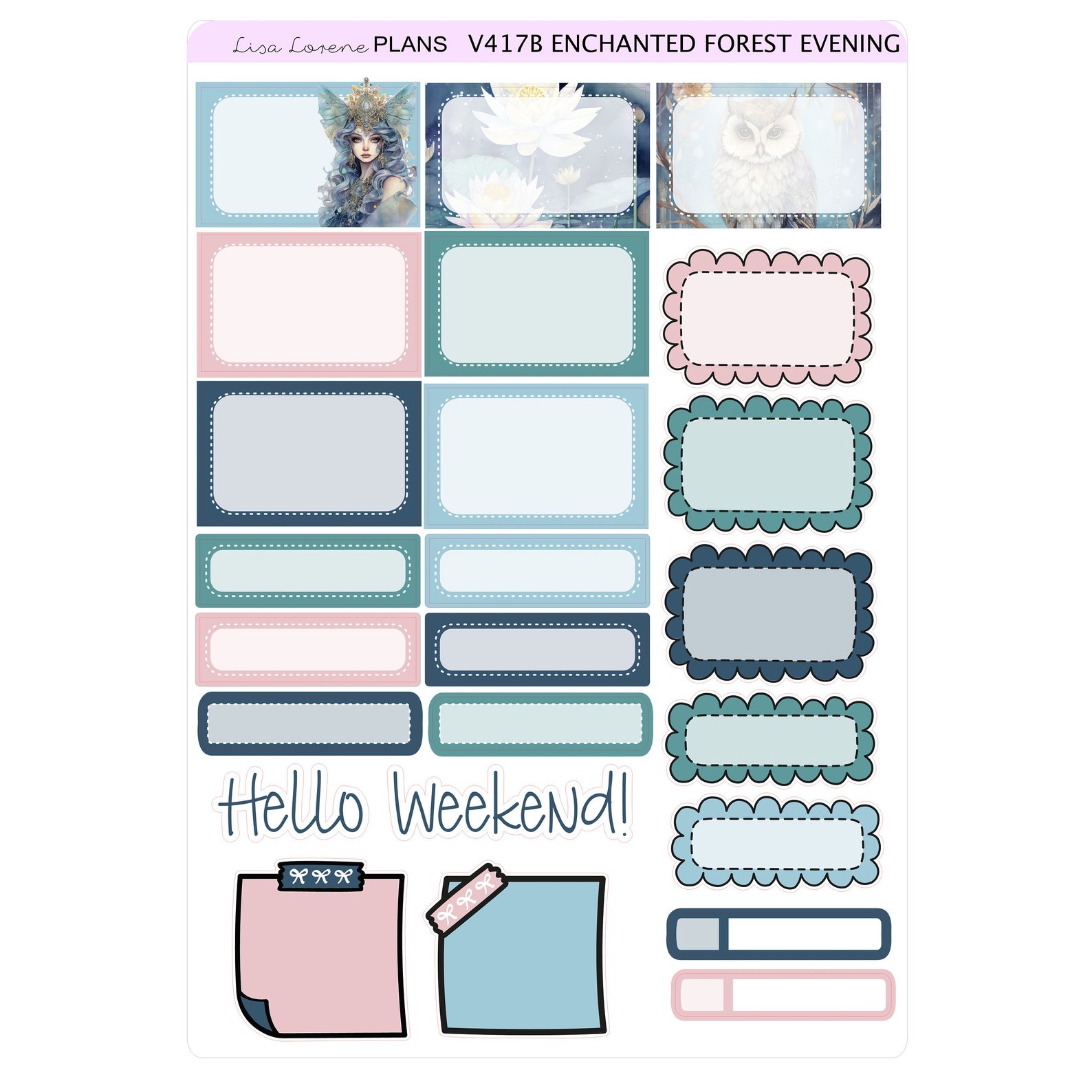 ENCHANTED FOREST EVENING Weekly Planner Sticker Kit | Vertical Planner ...