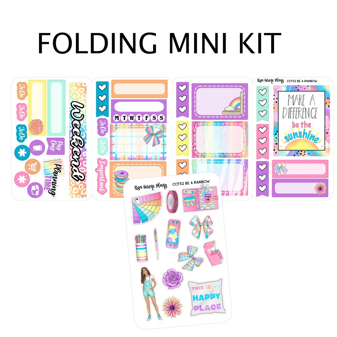 BE A RAINBOW Folding Mini Kit | Planner Stickers Perfect for ALL ...