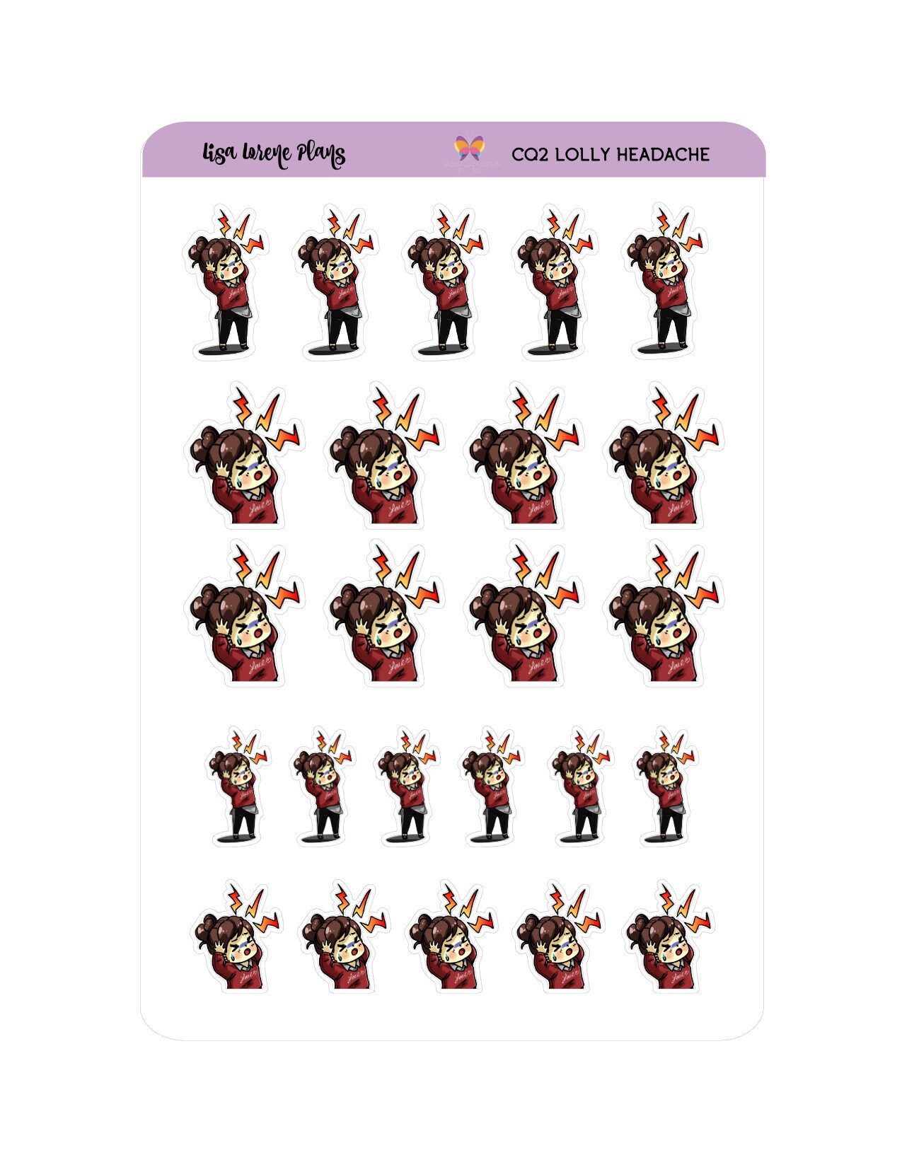 LOLLY Migraine Headache or Rage Planner Stickers CQ2 | Etsy