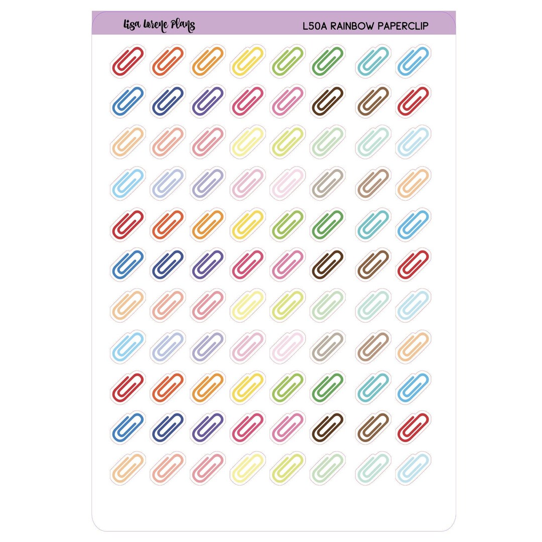 RAINBOW PAPERCLIPS Planner Stickers | Perfect for All Planners | L50A ...