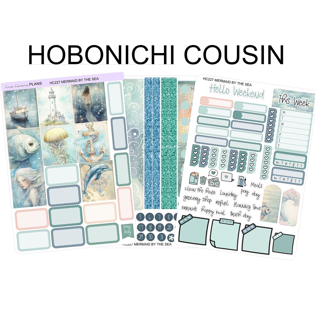 MERMAID BY the SEA Hobonichi Cousin Weekly Planner Sticker Kit | HC227 ...