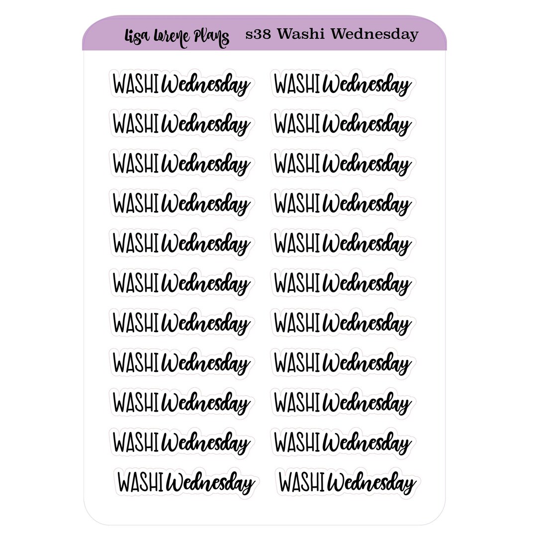 WASHI WEDNESDAY Script Typography Planner Stickers | S38 - Etsy