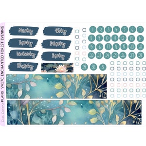 ENCHANTED FOREST EVENING Weekly Planner Sticker Kit | Vertical Planner ...