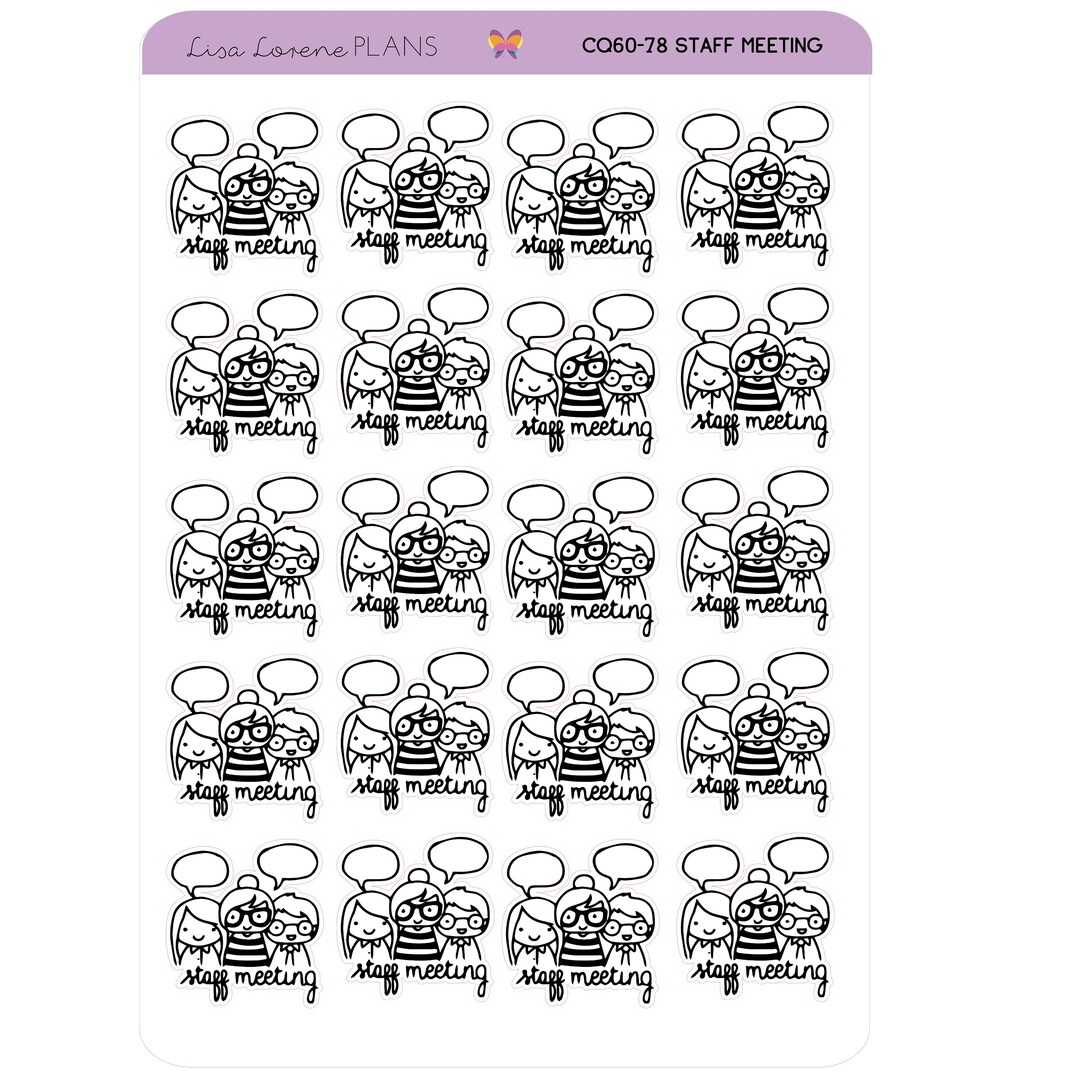 SANDY STAFF MEETING Stickers | Neutral Doodle Character | Perfect for ...