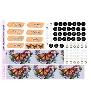MONARCH BUTTERFLY Weekly Planner Sticker Kit | Vertical Planner ...