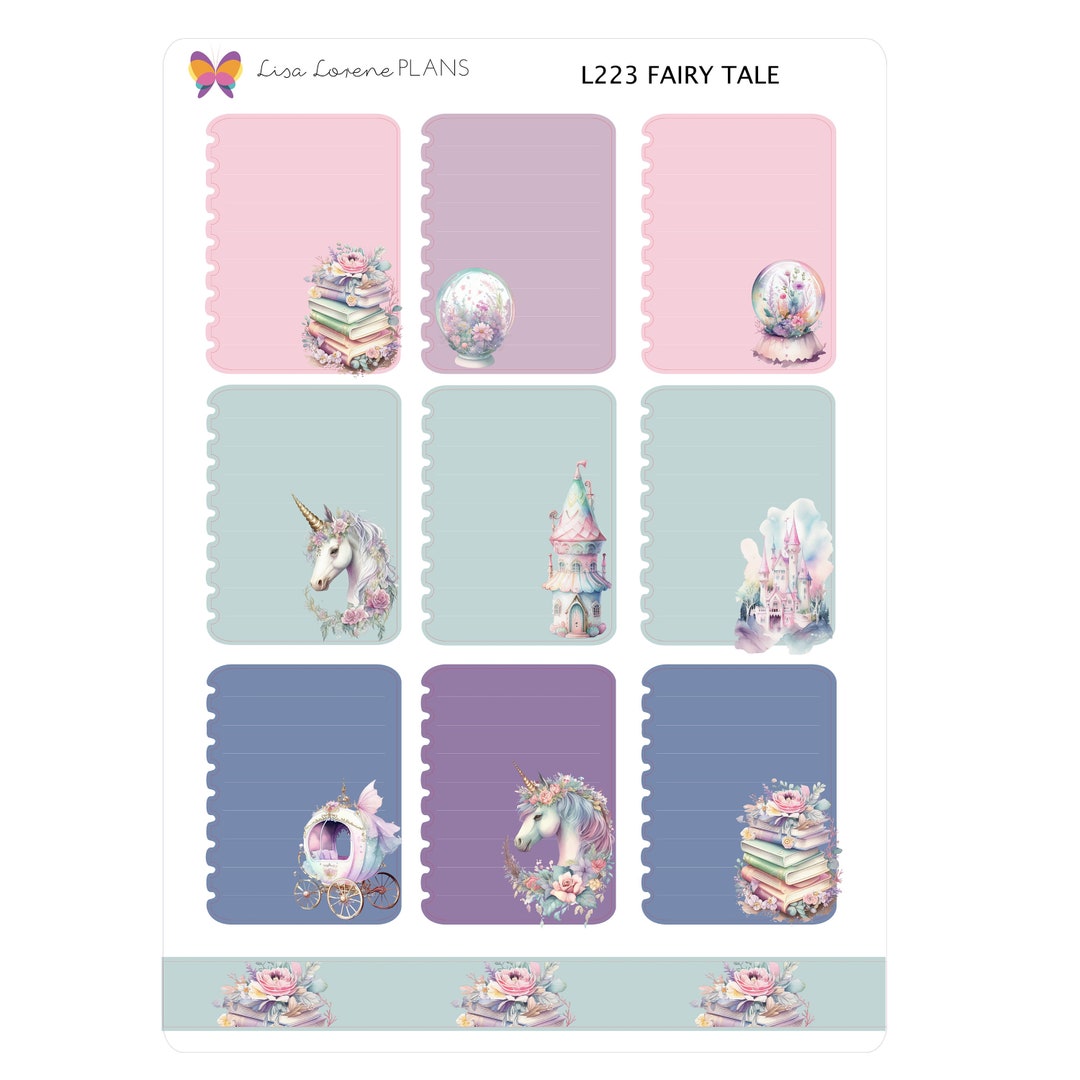 FAIRY TALE Notepad Planner Stickers Hobonichi Cousin and All Planners ...